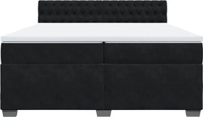Box spring postel s matrací černá 200x200 cm samet 3288710
