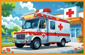 TREFL Puzzle Treflíci: Záchranářská auta / 2x24 dílků / 27,5 x 18 cm /