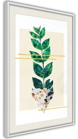 Artgeist Plakát trocha zelené Velikosti (šířkaxvýška): 40x60, Finální vzhled: Bílý rám s paspartou