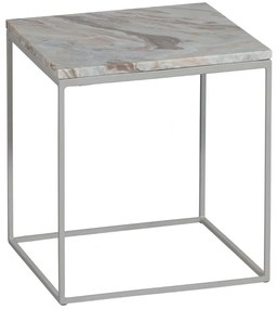 DNYMARIANNE -25% Hoorns Šedý mramorový odkládací stolek Mell 40 x 40 cm