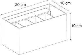 Moderní nástěnné svítidlo černé obdélníkové 2-světlo - Edwin