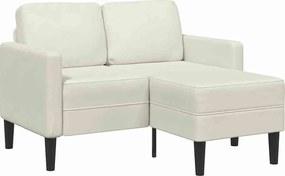 vidaXL Dvoumístná pohovka s lehátkem ve tvaru L 125 cm samet [4107072] Barva: krémová