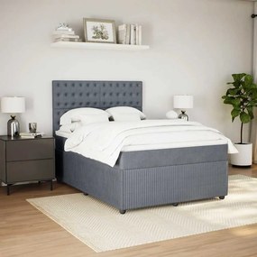 Box spring postel s matrací tmavě šedá 160x200 cm samet 3292395
