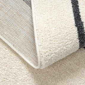 Dywany Łuszczów, Kusový koberec Fusion 8297 cream/dark grey, 80x150, bílá, kancelář