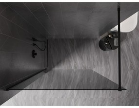 Mexen, Mexen Kioto-X sprchová stěna 90 x 200 cm, grafit 10 mm, černá - 800-090-101-70-40-X
