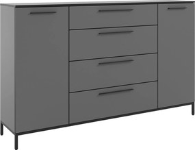 XXXLutz ŠIROKÁ KOMODA, tmavě šedá, 180/111/40 cm - Online Only komody - 001724000434