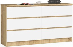 Komoda K140 6SZ dub artisan/bílá