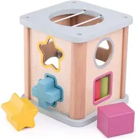 Bigjigs Toys Motorická kostka modrá / od 12 měsíců