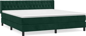 Box spring postel s matrací tmavě zelená 180x200 cm samet 3131156