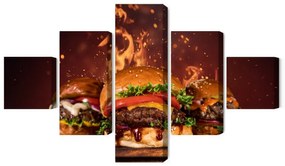 Vícedílný obraz Chutné Hamburgery Nedostatek Nedostatek Plátno Canvas 150x90