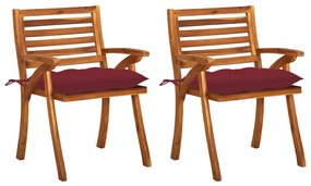 Zahradní jídelní židle s poduškami 2 ks masivní akáciové dřevo,  3060852