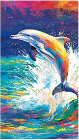 PLÁŽOVÁ OSUŠKA Z MIKROVLÁKNÁ DOLPHIN 100X180 CM VZOROVANÁ