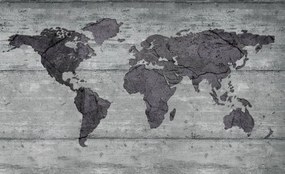 Fototapeta - Mapa světa na betonu (152,5x104 cm)