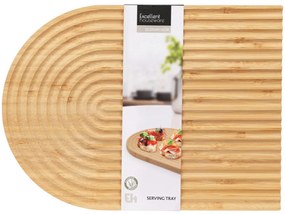 Dřevěný servírovací tác Stripe Oval, 32,5x24 cm