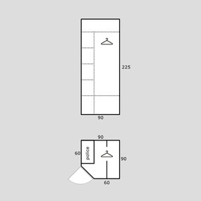 Skříň REA AMY 32/225 Dekor: GRAPHITE