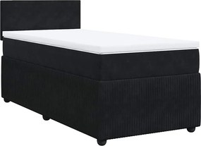 Box spring postel s matrací černá 100x200 cm samet 3289958