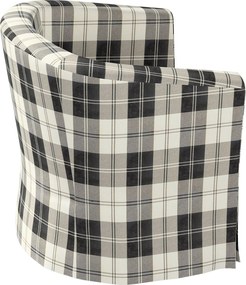Potah na křeslo IKEA Ektorp Tullsta barva černá látka pletený vzor, vzorované