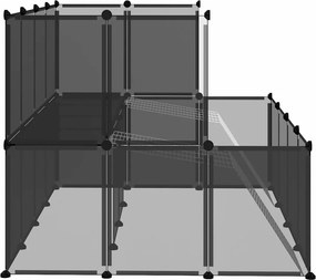 Klec pro malá zvířata černá 143 x 107 x 93 cm PP a ocel 340569
