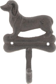 Kovový nástěnný háček Pes s kostičkou - 10*4*15 cm