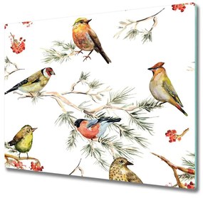 Skleněná krájecí deska Lesní rostliny ptáků