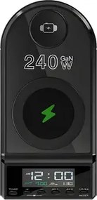 BlitzWolf BW-FW10 černá / Nabíjecí budík / 240W / 2x USB-A + 4x USB-C