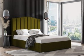 Eka Čalouněná postel MARGOT - Kronos 120x200 cm Barva látky: Olivová (17), Úložný prostor: S dřevěným rámem úložného prostoru