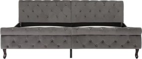 Rám postele šedý samet 200 x 200 cm 288563