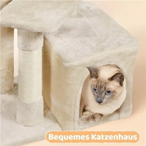 Škrabadlo pro kočky Yaheetech – béžová, 49,5 cm (délka) × 34,5 cm (šířka) × 86,5 cm (výška) (267321128287)