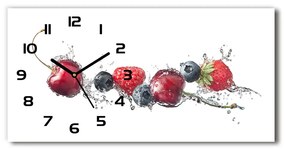 Wallmuralia Moderní skleněné hodiny na stěnu Lesní ovoce 60x30 cm