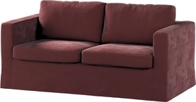 Potah na pohovku IKEA  Karlstad 2-místná , nerozkládací, dlouhý barva červená látka lesklé, sametová
