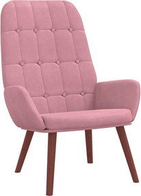 Relaxační křeslo s podnožkou růžové samet 3315142