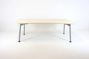 Stůl, Haworth, 200x100, oblouk L, 4x A-noha, rám, javor/šedá