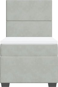 Box spring postel s matrací světle šedá 90x200 cm samet 3293104