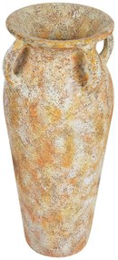 Pálená hlína Dekorativní váza 52 Oranžová Bílá FERAJ Beliani