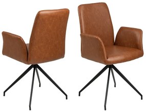 Designové otočné křeslo Allison koňakové - skladem