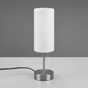 Stolní lampa Jaro s USB přípojkou, bílá/nikl