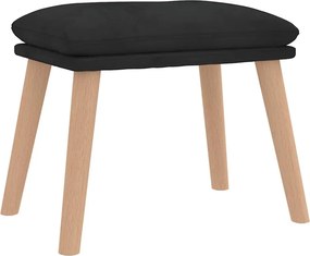Relaxační křeslo se stoličkou černé samet 3097826