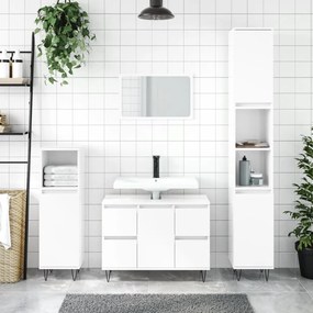 vidaXL Koupelnová skříňka 80 x 33 x 60 cm kompozitní dřevo [831658] Barva: bílá s vysokým leskem