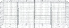 Gabionový koš s víkem 400 x 100 x 150 cm pozinkované železo 3295216