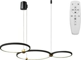 Toolight - Ring 30-40-50, LED závěsné svítidlo + dálkové ovládání APP752-30-40-50, černá, OSW-08889