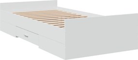 Rám postele se zásuvkami bílý 100 x 200 cm kompozitní dřevo 3280328