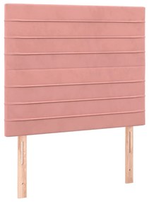 Box spring postel s matrací růžová 80 x 200 cm samet,  3129242