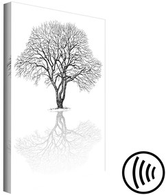 Obraz Dílo přírody (1-dílný) - Odraz stromu v černobílém krajině