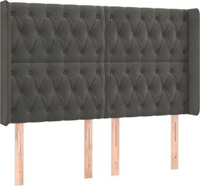 Box spring postel s matrací a LED tmavě šedá 140x200 cm samet 3139746