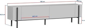 TV stolek v dekoru ořechu v tmavě přírodní barvě 180x45x30 cm Nexus – Kalune Design
