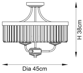 Endon 90264 - Přisazený lustr CHESTERFIELD 3xE14/6W/230V pr. 45 cm lesklý chrom