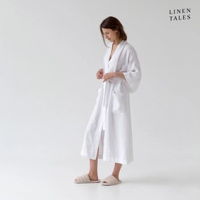 Bílý lněný župan velikost S/M Summer – Linen Tales