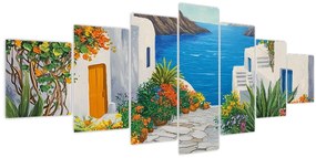 Obraz - Řecká ulička (210x100 cm)