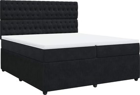 Box spring postel s matrací černá 200x200 cm samet 3292438
