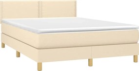 Box spring postel s matrací a LED krémová 140x200 cm textil 3133642